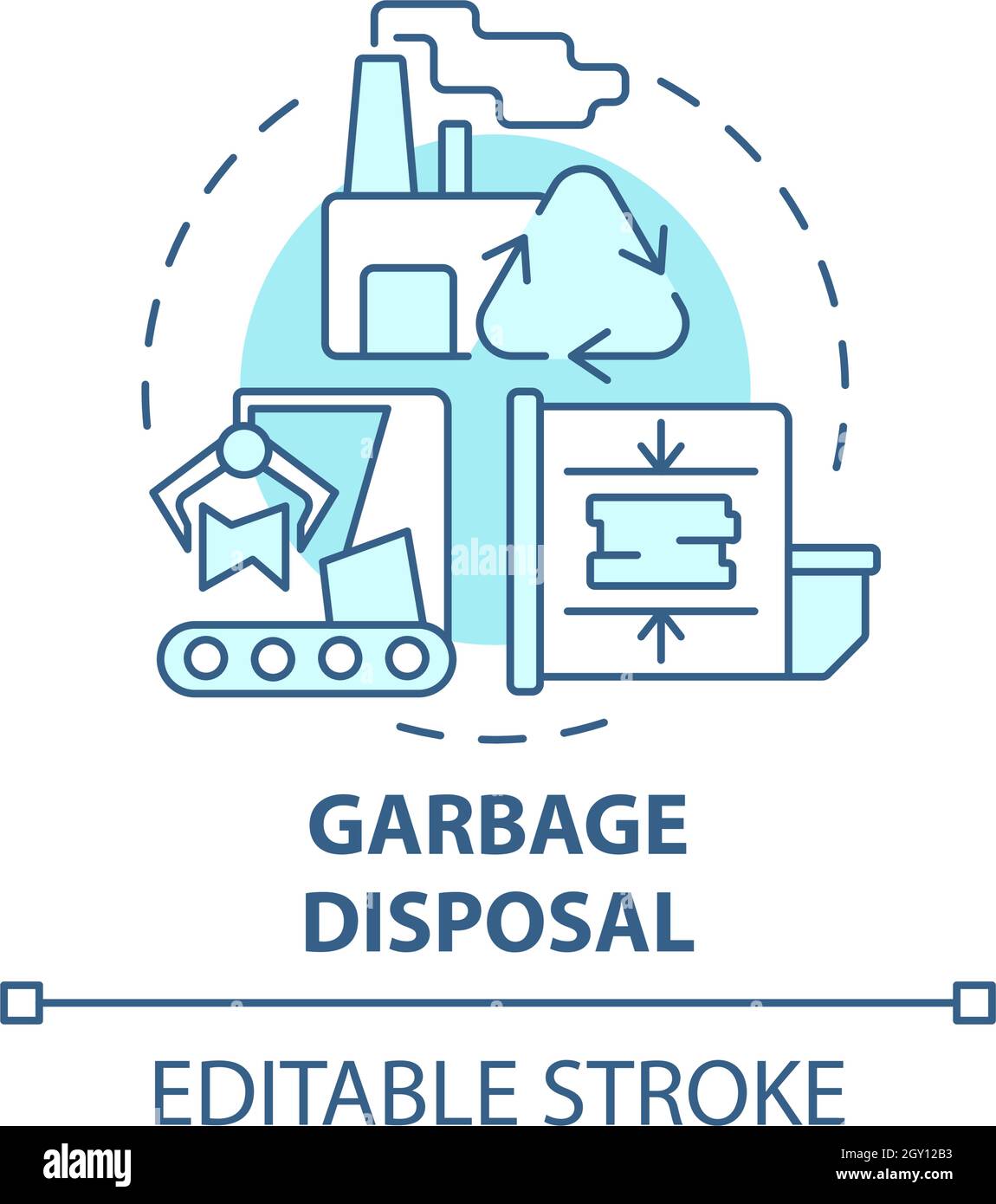 Garbage disposal blue concept icon Stock Vector Image & Art - Alamy