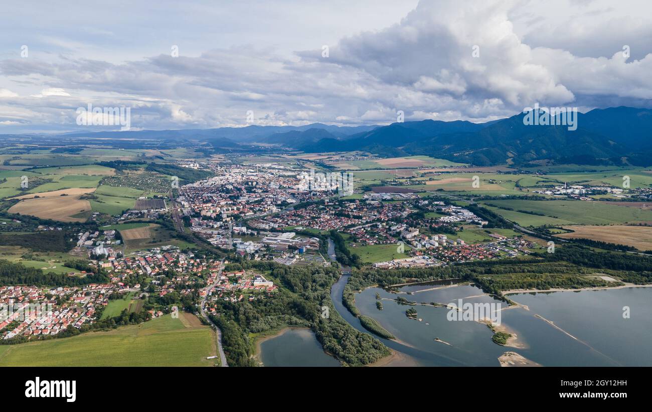 Aerial view of the town of Liptovsky Mikulas in Slovakia Stock Photo ...