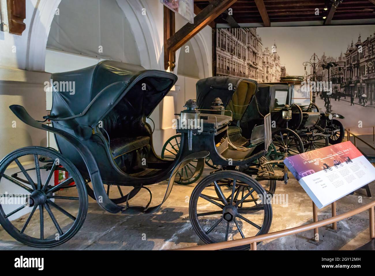 Old colonial carriage exhibit in the National History Museum in Rio de ...