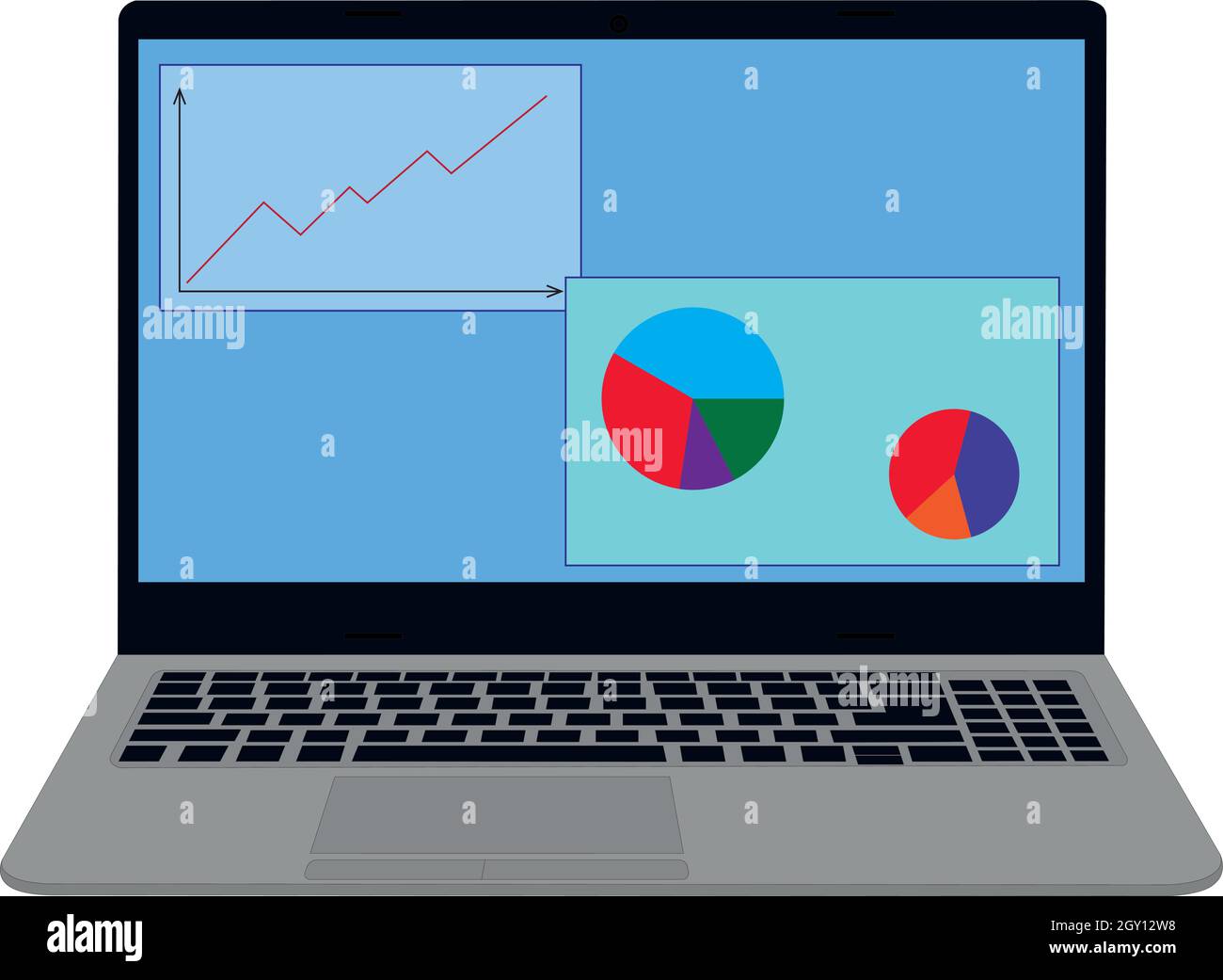 Laptop pie chart Stock Vector Images - Alamy