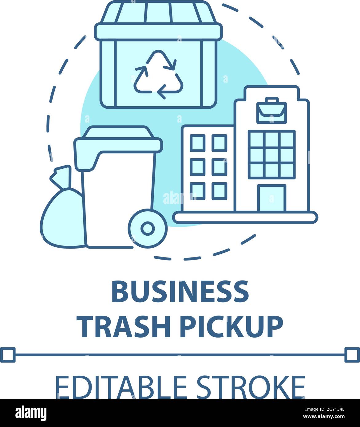 Business trash pickup blue concept icon Stock Vector Image & Art - Alamy