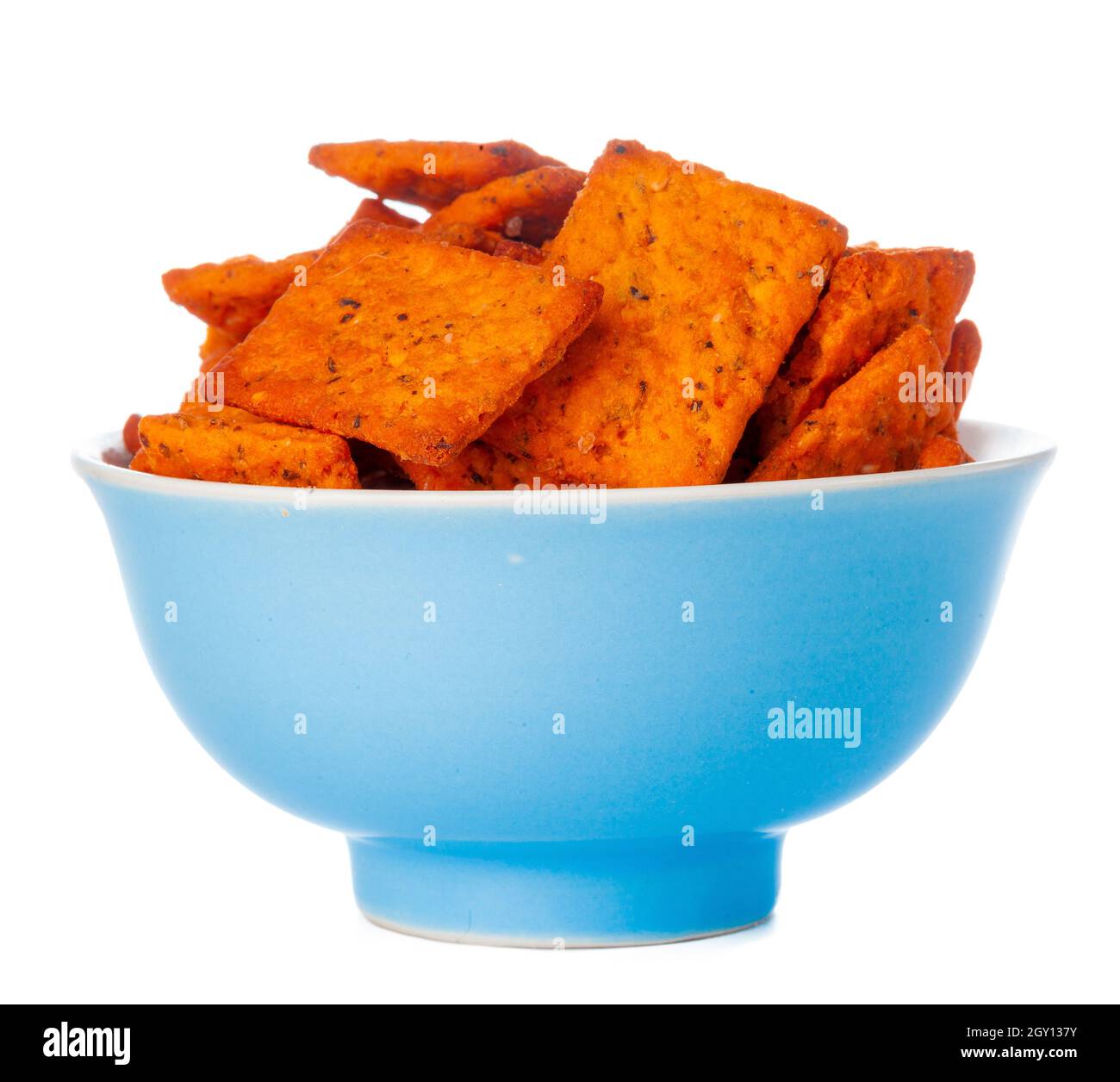 Dried bread crisps isolated on white background Stock Photo - Alamy