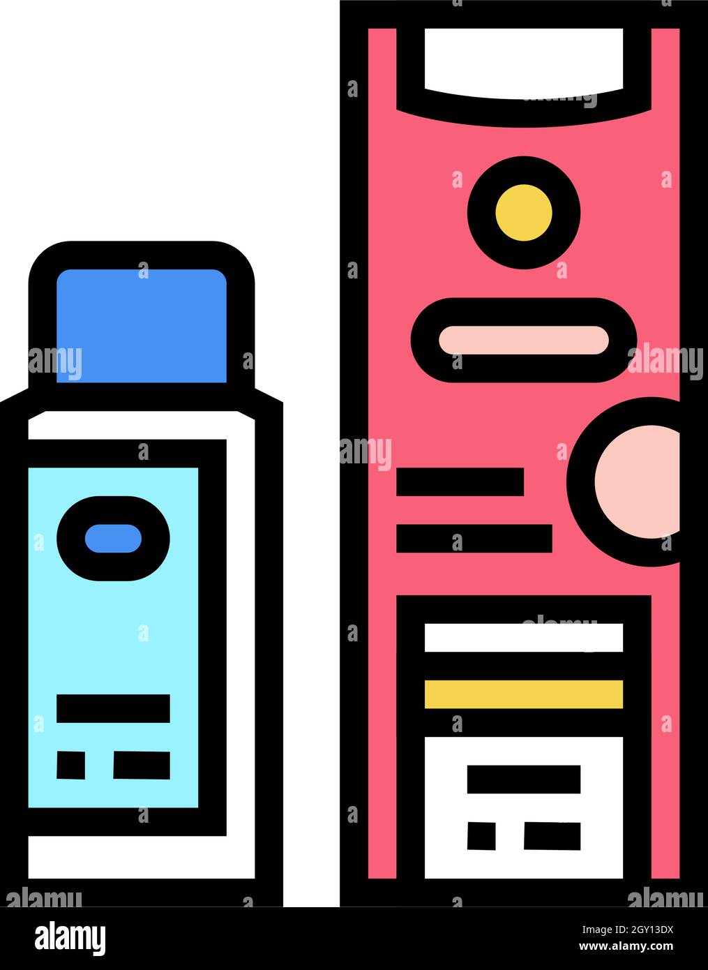 clarifier and oxide packages for hair coloring color icon vector ...