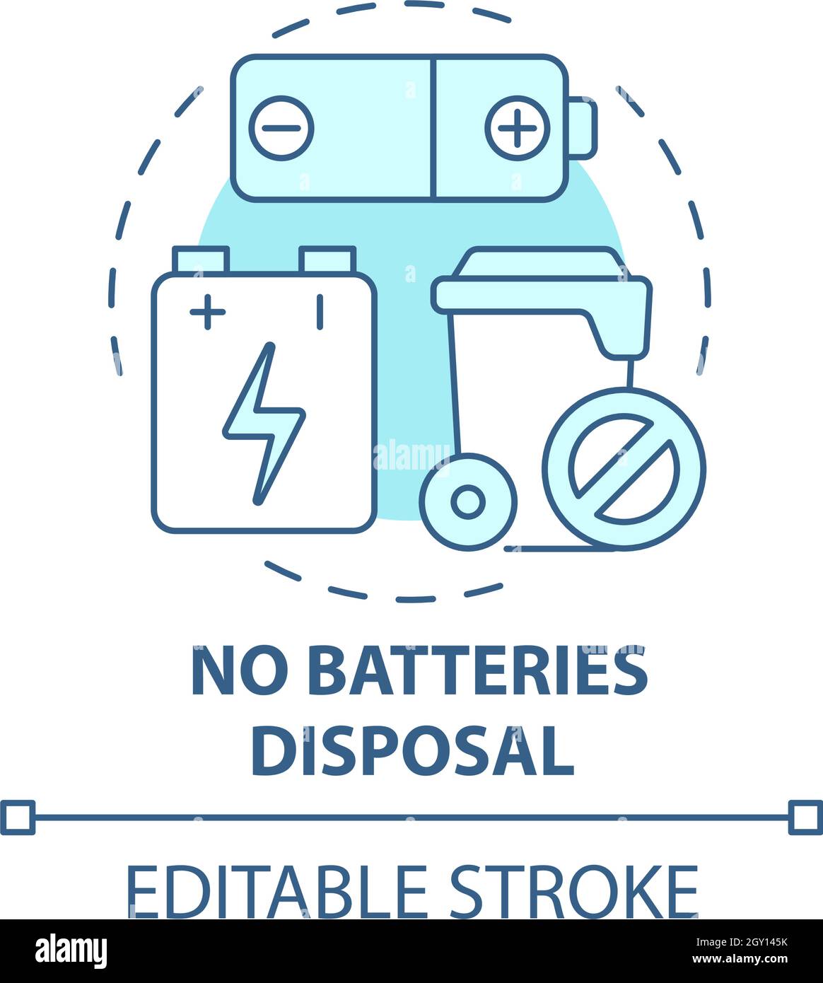 No batteries disposal blue concept icon Stock Vector Image & Art - Alamy