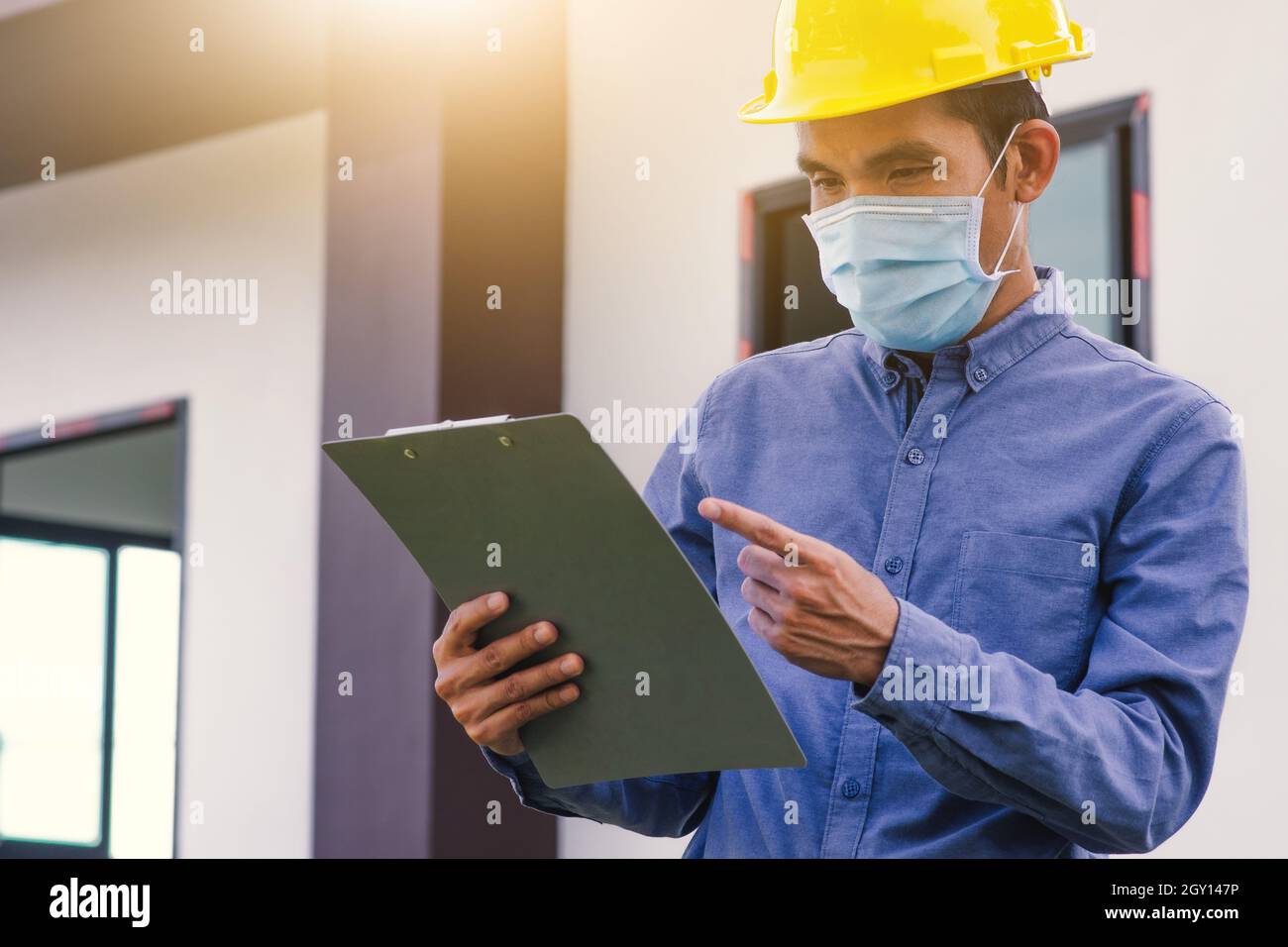 Architecture Engineer engineering inspection on site building ...