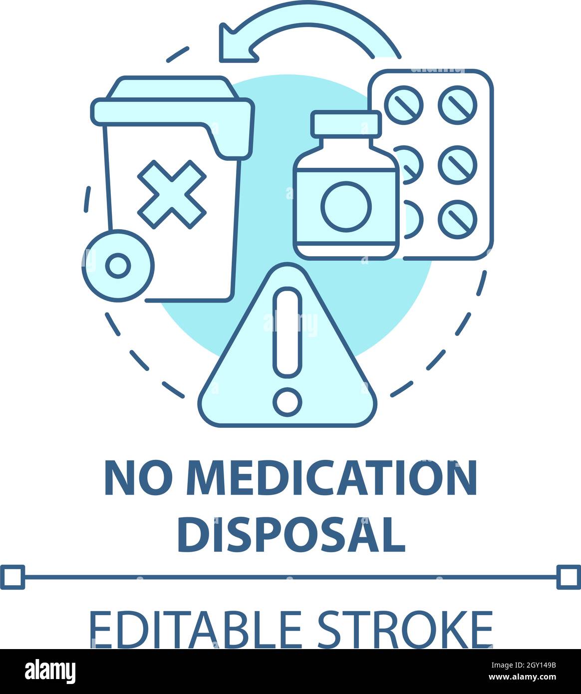 No medication disposal blue concept icon Stock Vector Image & Art - Alamy