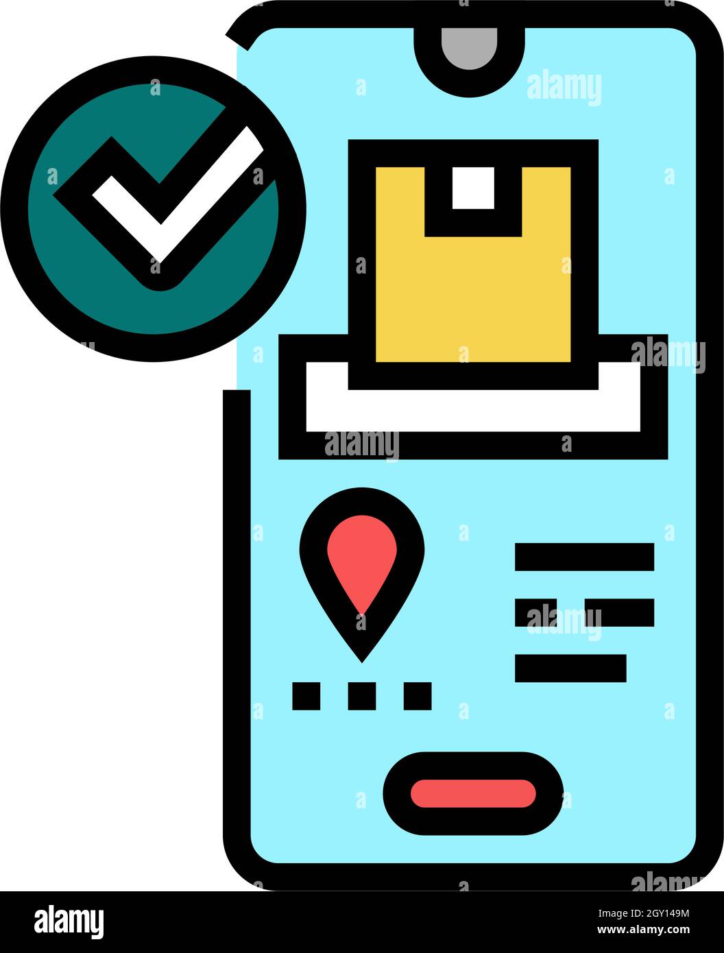 check status phone app color icon vector illustration Stock Vector ...