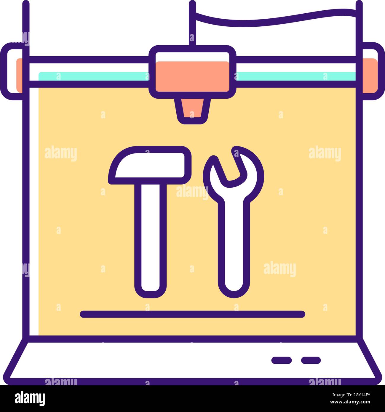 3d printed tools RGB color icon Stock Vector Image & Art - Alamy