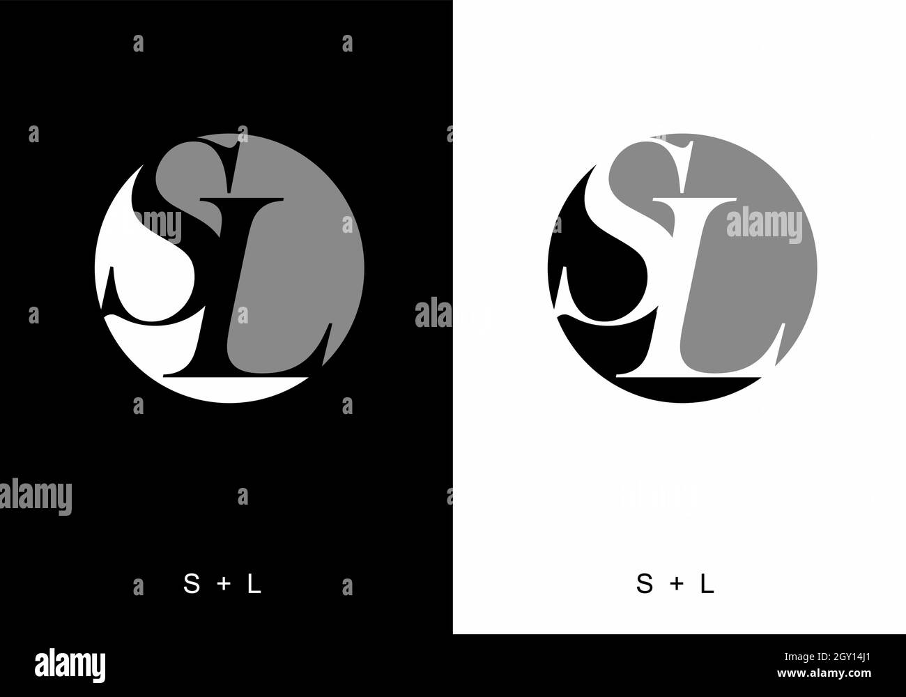 Black and white color of SL initial letter design Stock Vector Image ...