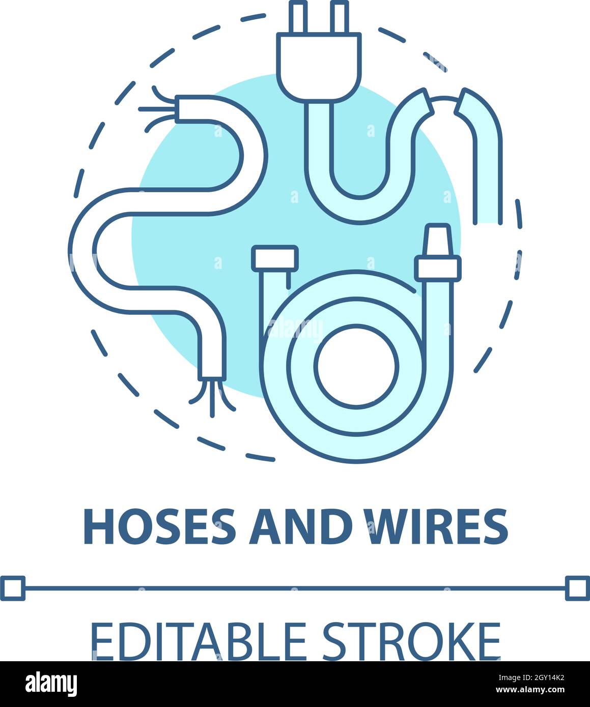 Hoses and wires blue concept icon Stock Vector Image & Art - Alamy