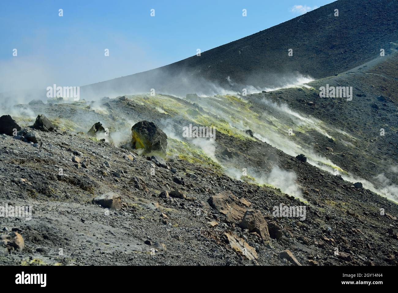 Aeolian Islands, Sicily, Italy. Island of Vulcano, it contains several ...