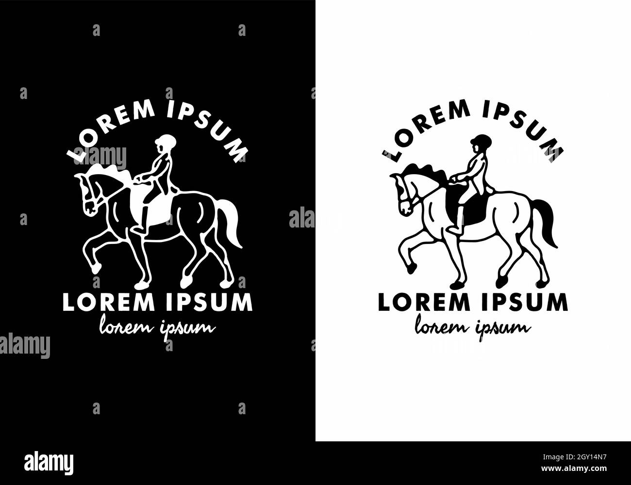 Line art illustration of riding horse design Stock Vector Image & Art ...