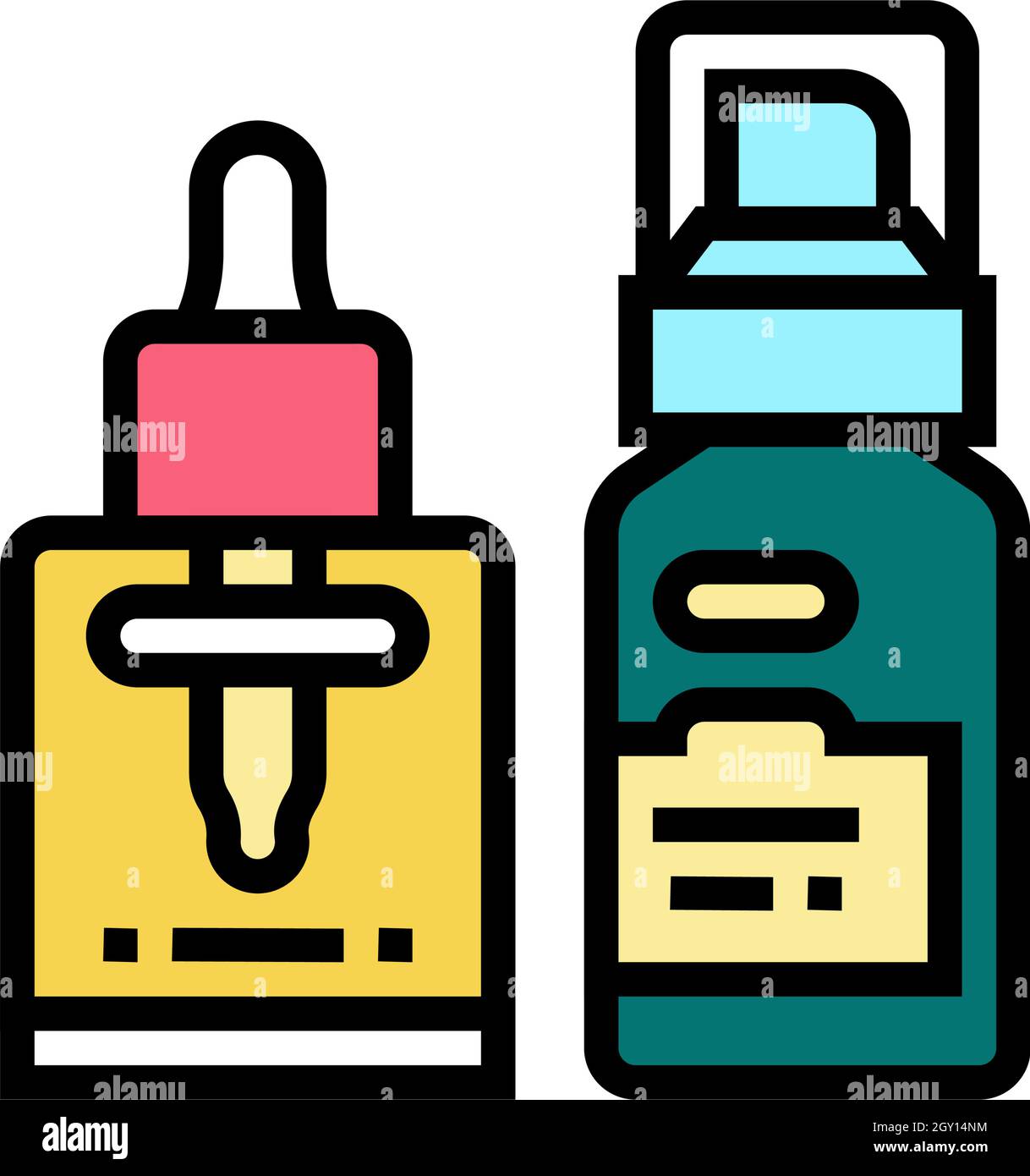 cosmetic oil for facial skin color icon vector illustration Stock ...