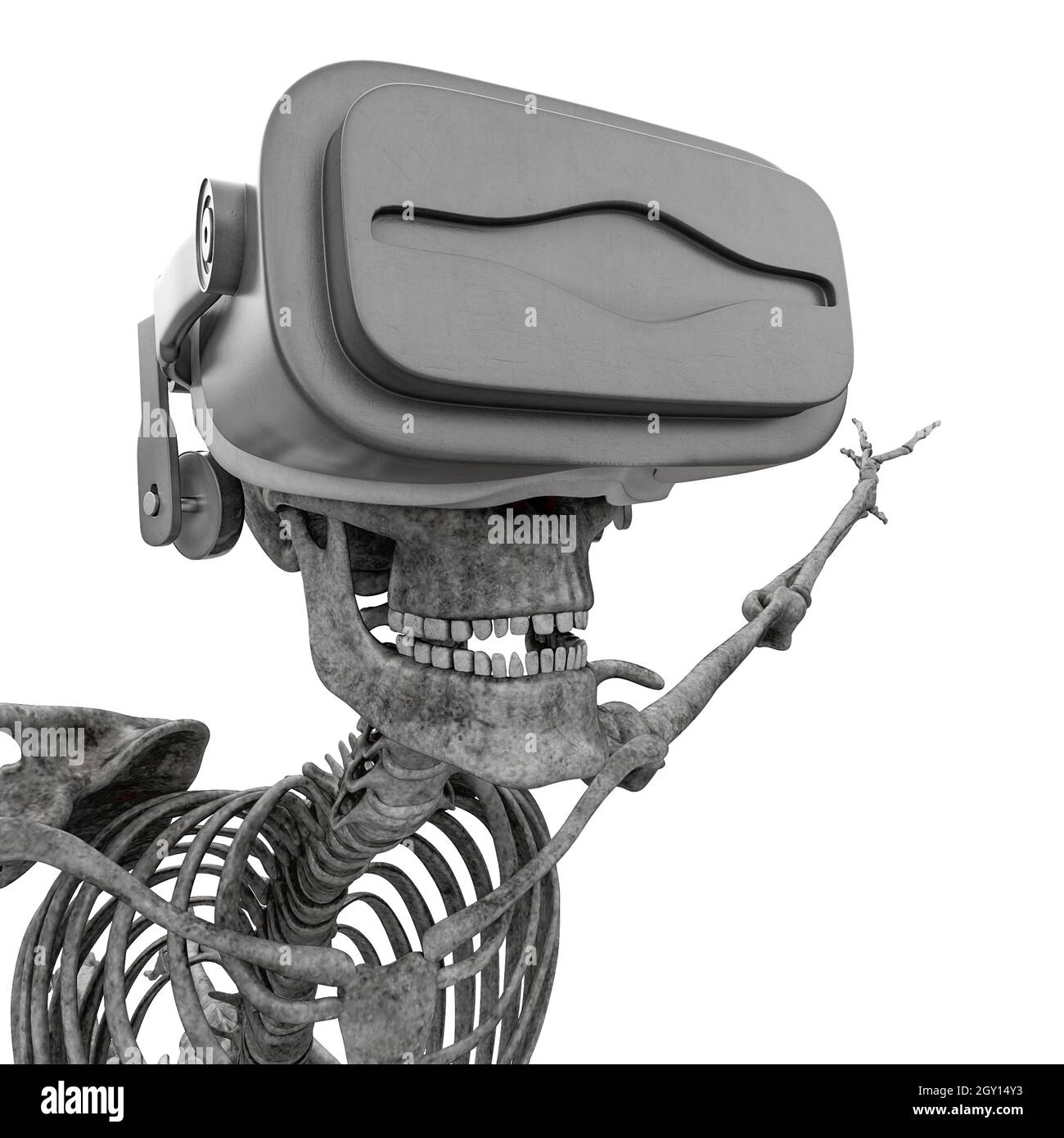 skeleton with vr id profile, 3d illustration Stock Photo - Alamy