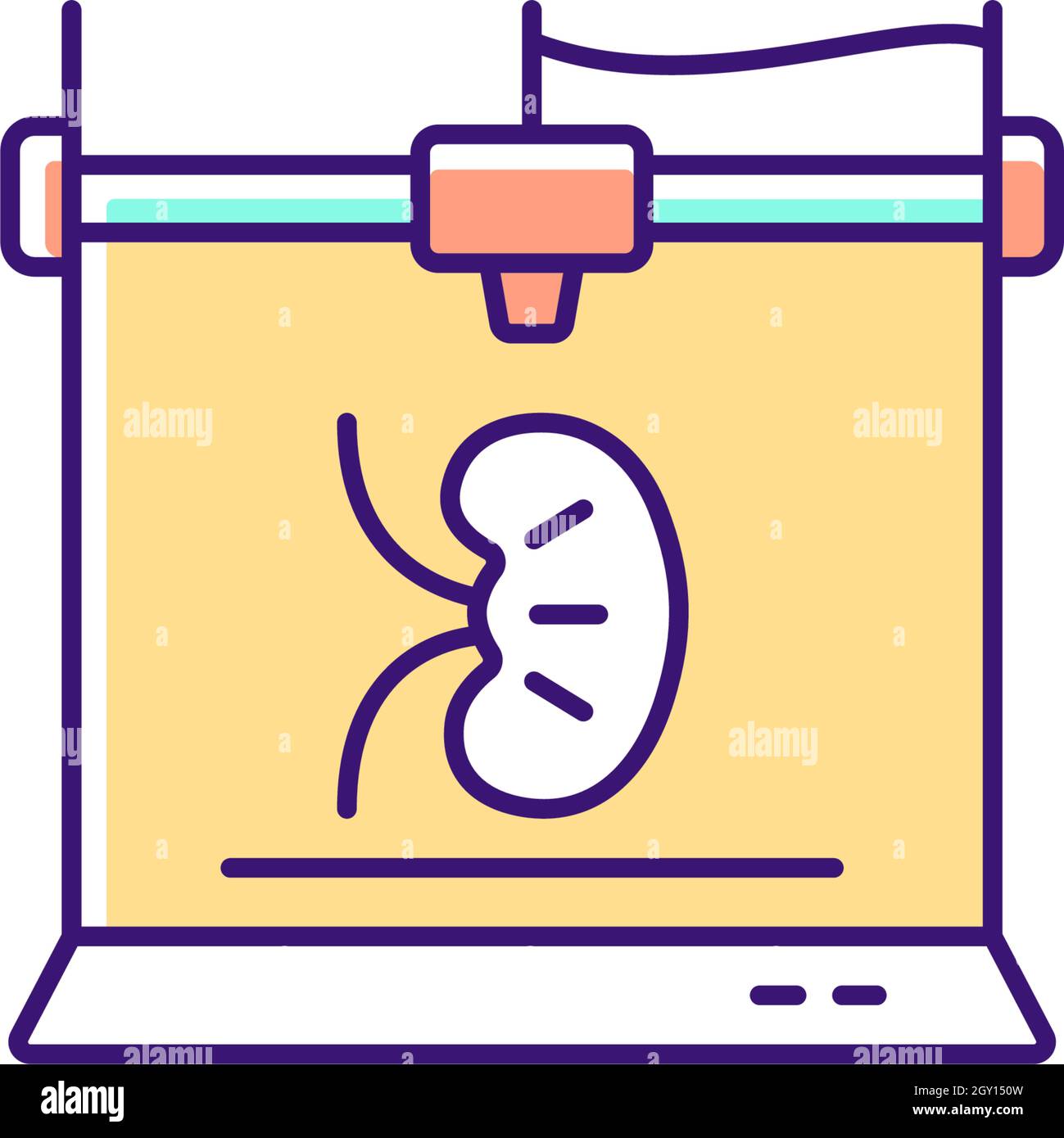3d printed kidney RGB color icon Stock Vector Image & Art - Alamy