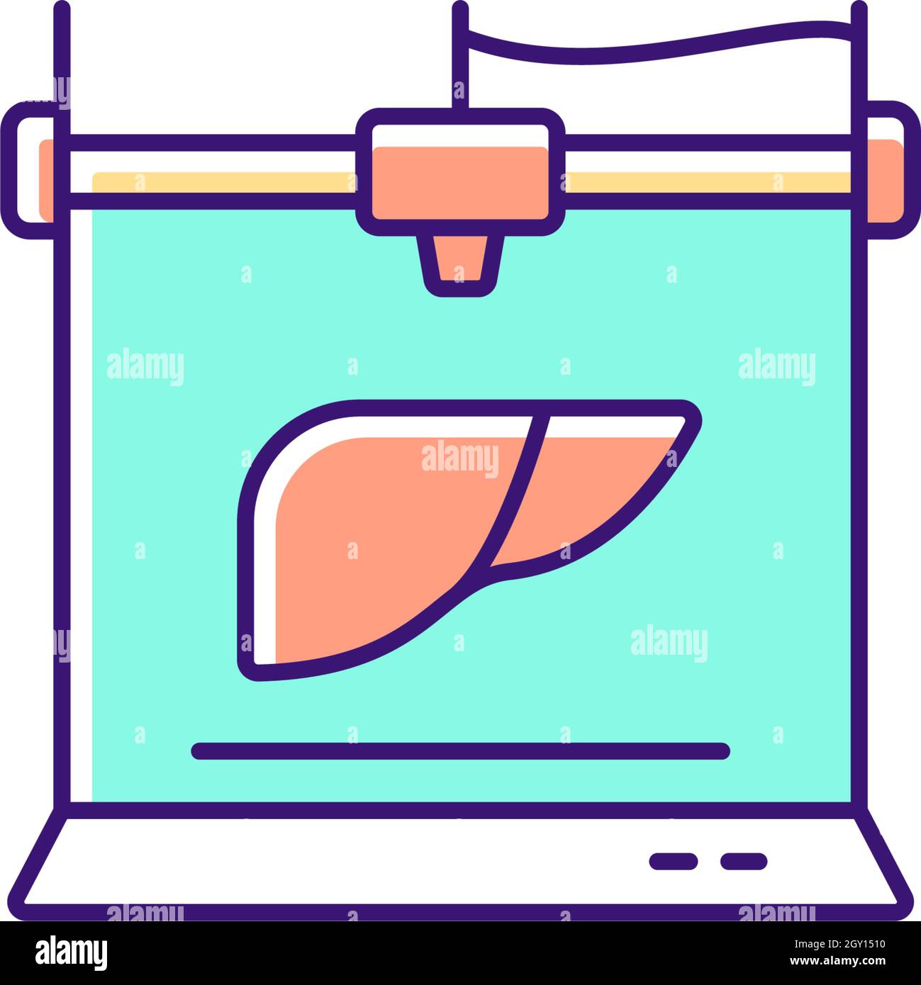 3d printed liver RGB color icon Stock Vector Image & Art - Alamy