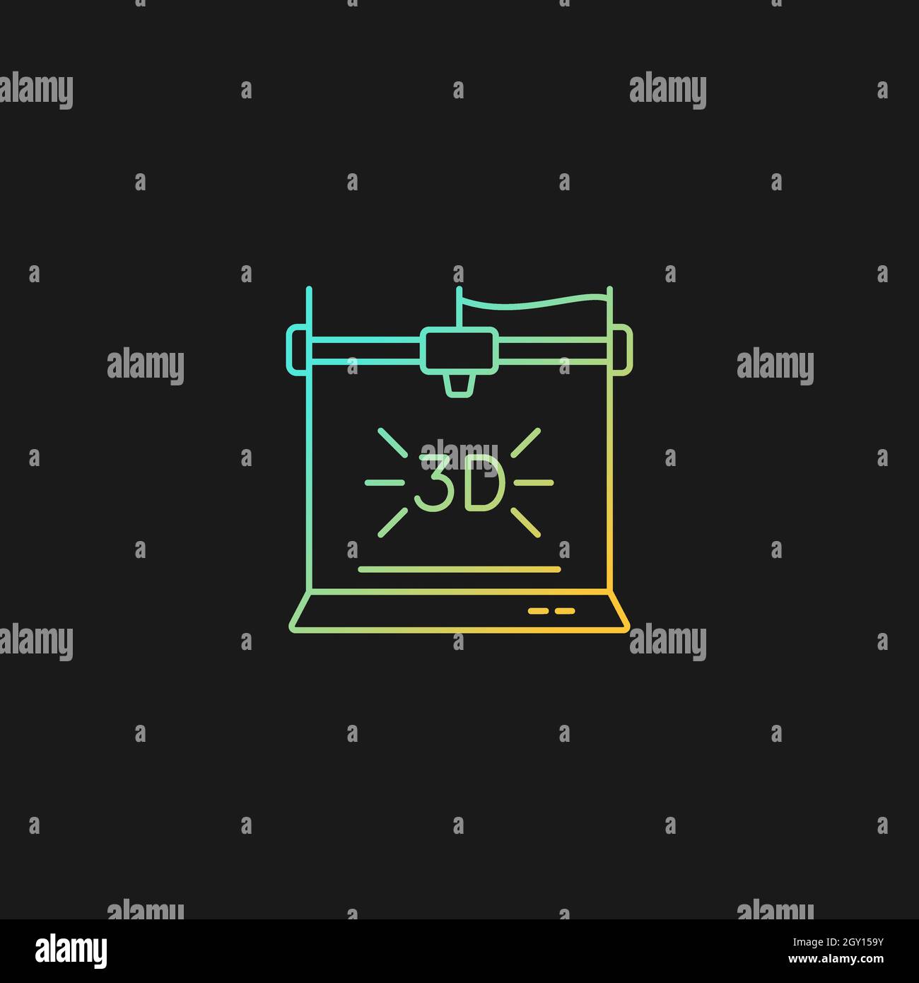 3d printer gradient vector icon for dark theme Stock Vector Image & Art ...
