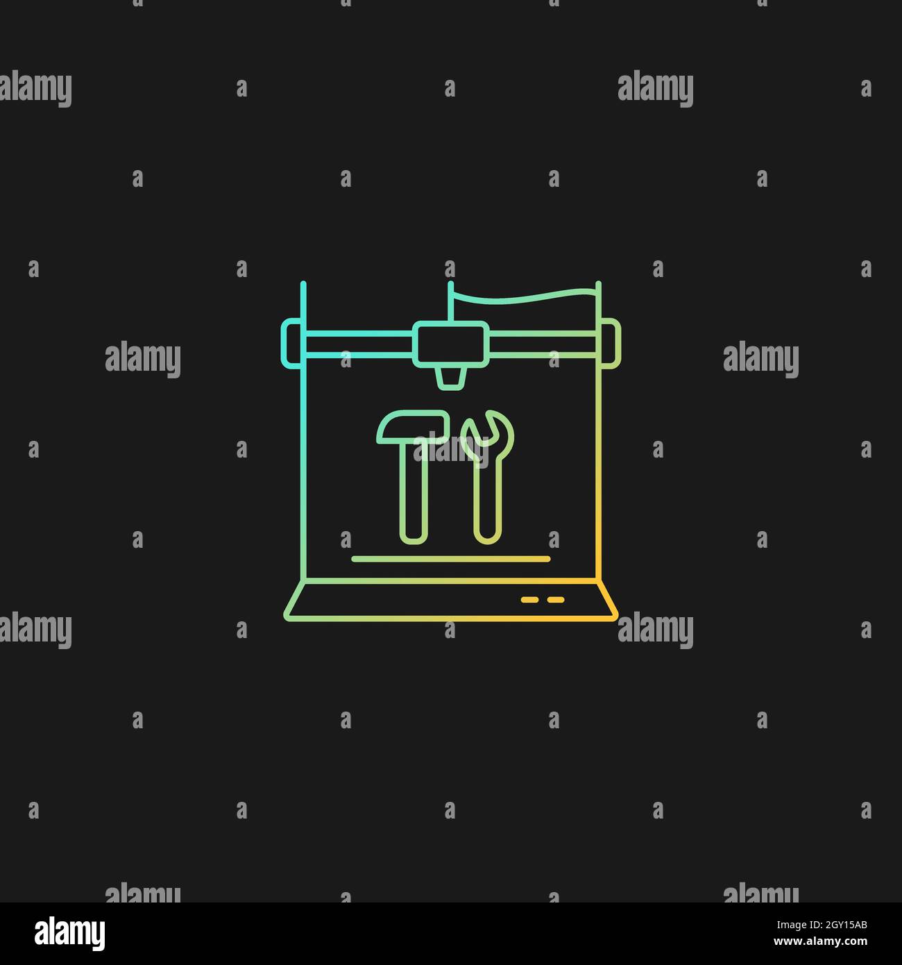 3d printed tools gradient vector icon for dark theme Stock Vector Image ...