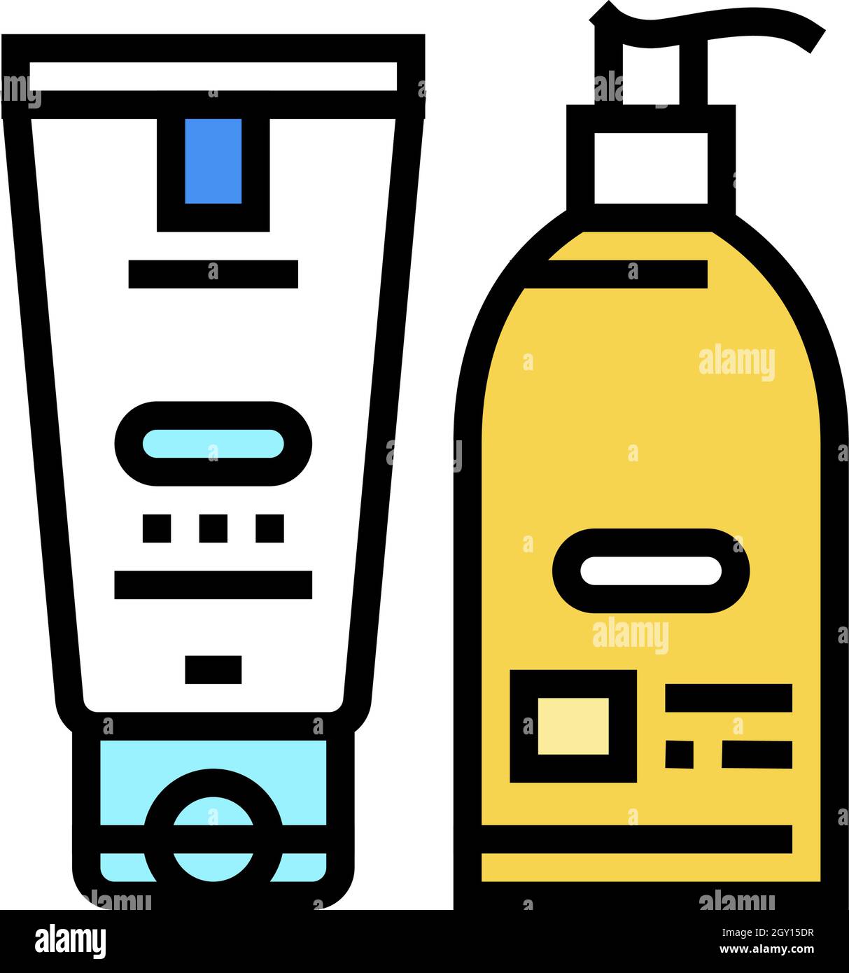 hand cream and lotion packaging color icon vector illustration Stock ...