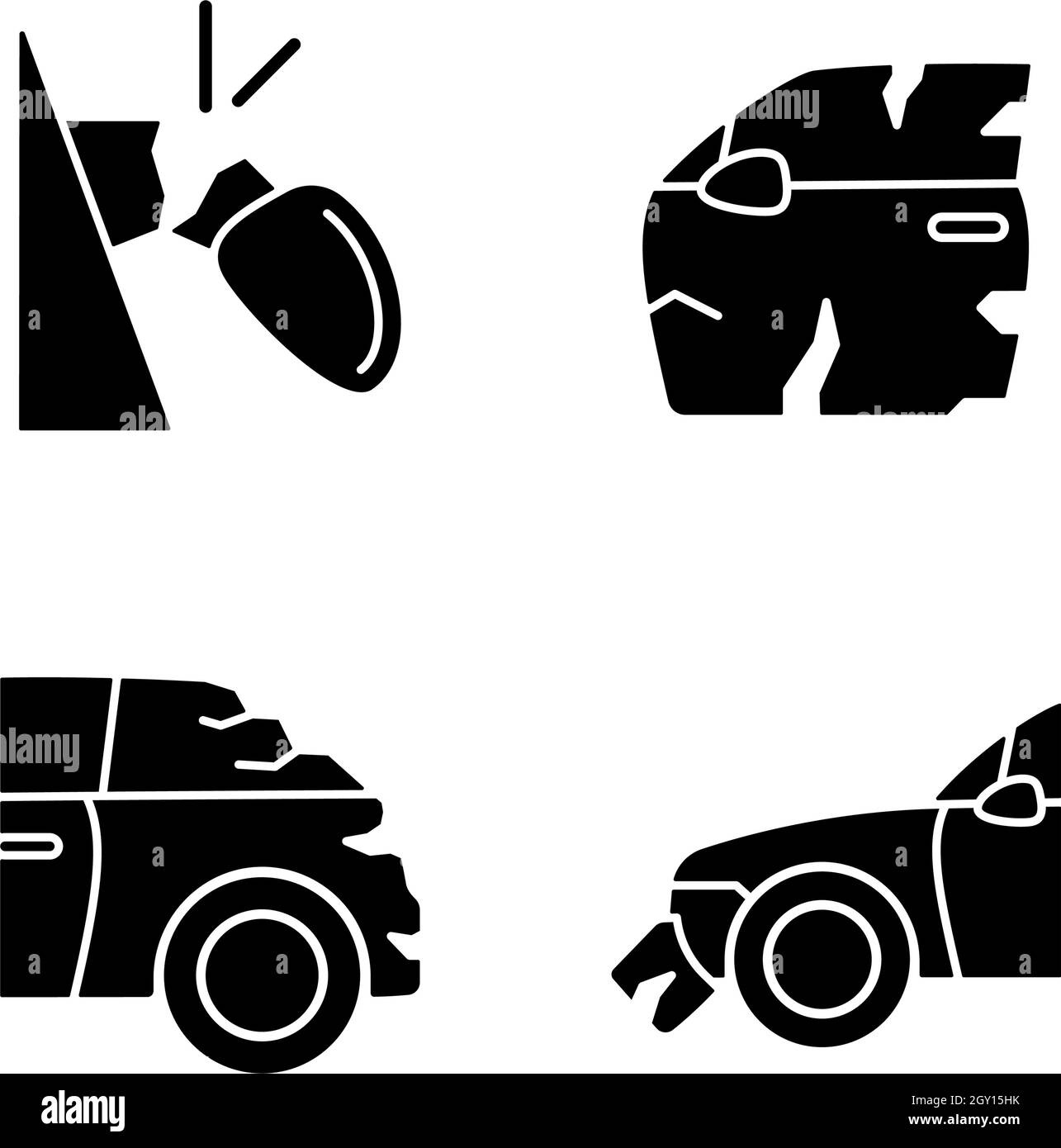 Broken door mirror on car Stock Vector Images - Alamy