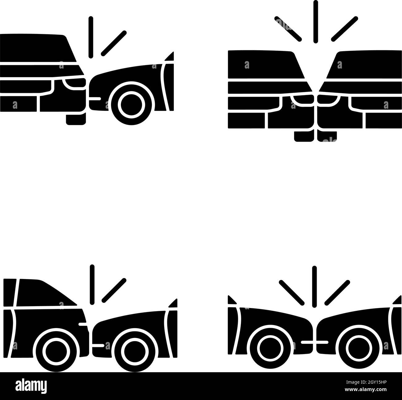 Driving into head on collision Black and White Stock Photos & Images ...