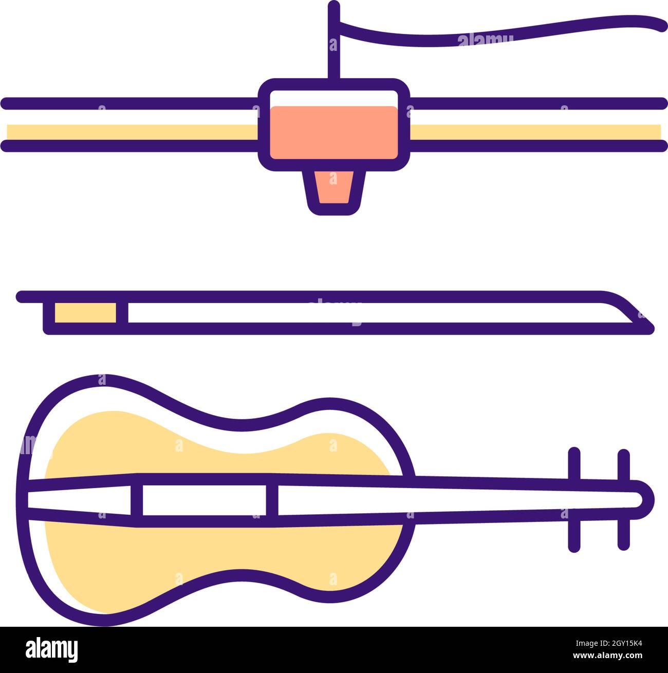 3d printed musical instruments RGB color icon Stock Vector Image & Art ...