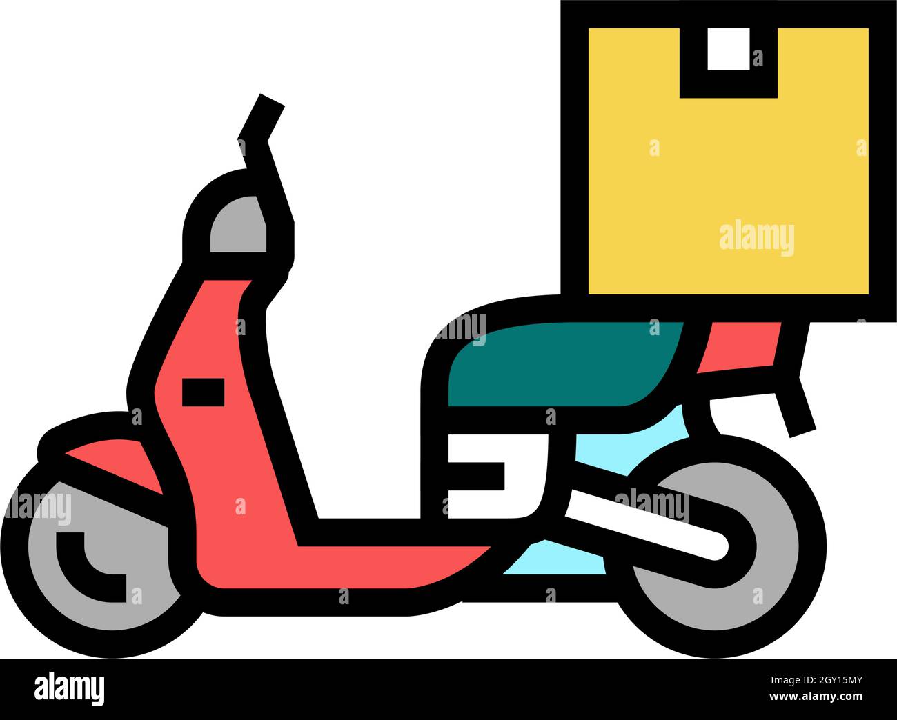motorbike delivery color icon vector illustration Stock Vector Image ...
