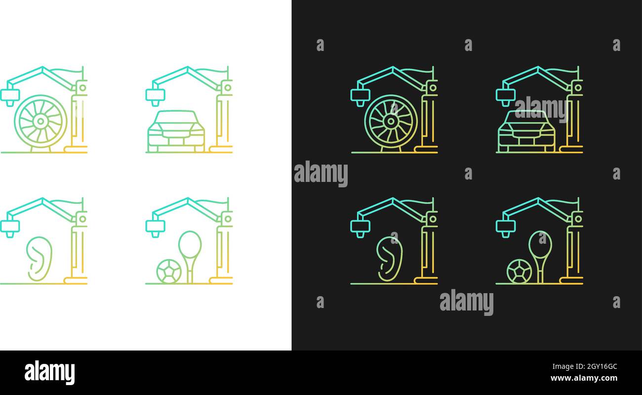 Manufacturing Process Gradient Icons Set For Dark And Light Mode Stock Vector Image And Art Alamy