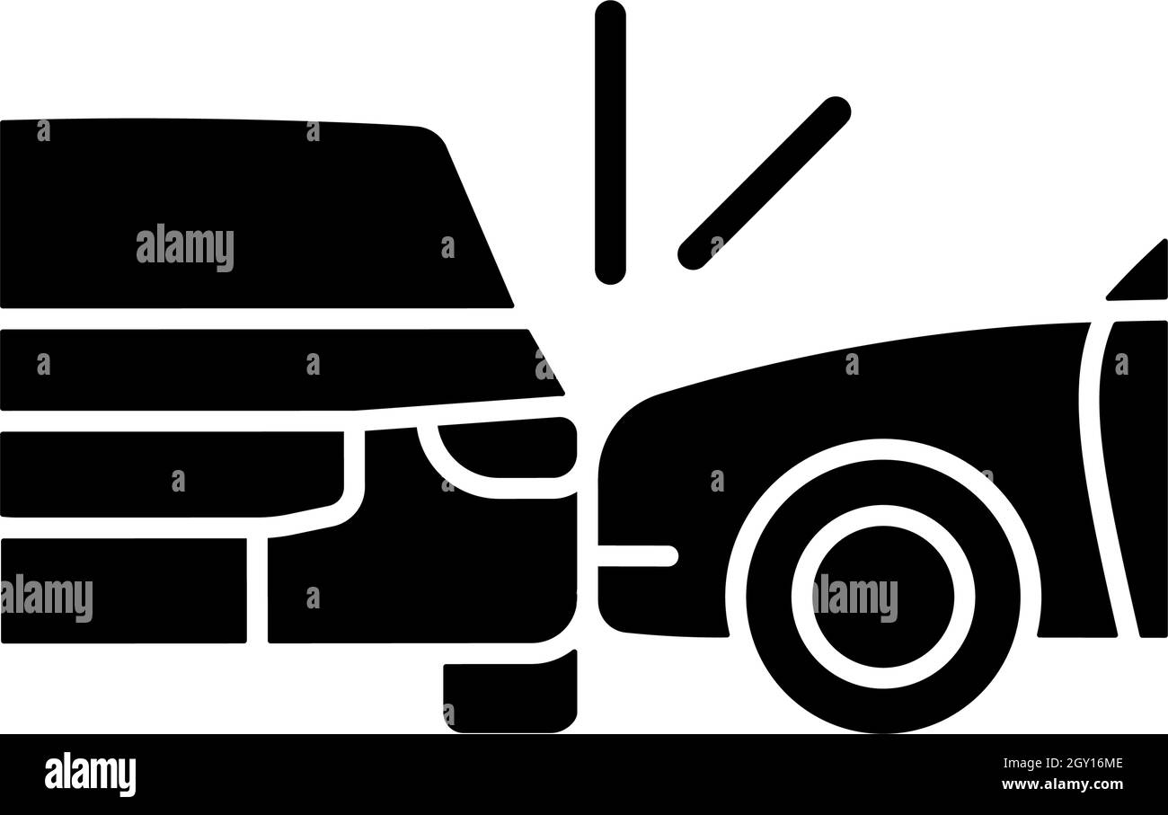 Side collision black glyph icon Stock Vector Image & Art - Alamy