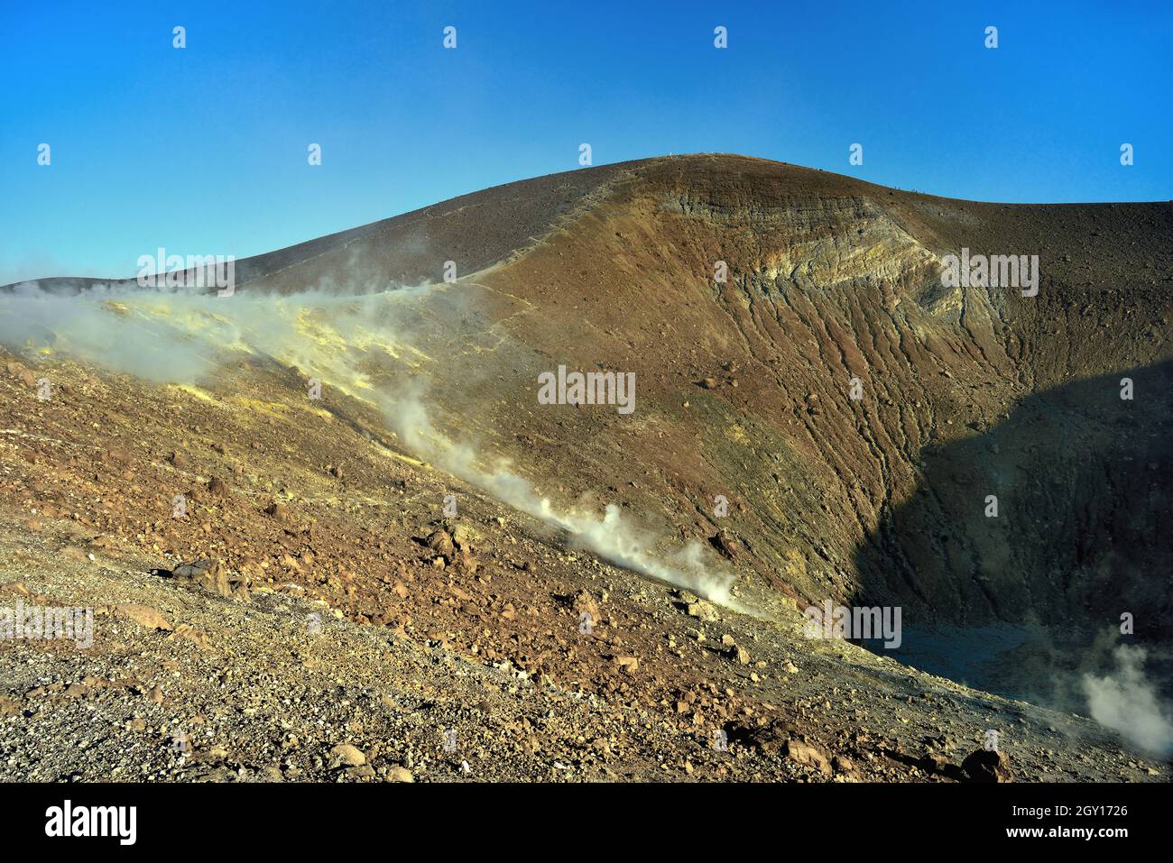 Aeolian Islands, Sicily, Italy. Island of Vulcano, it contains several ...