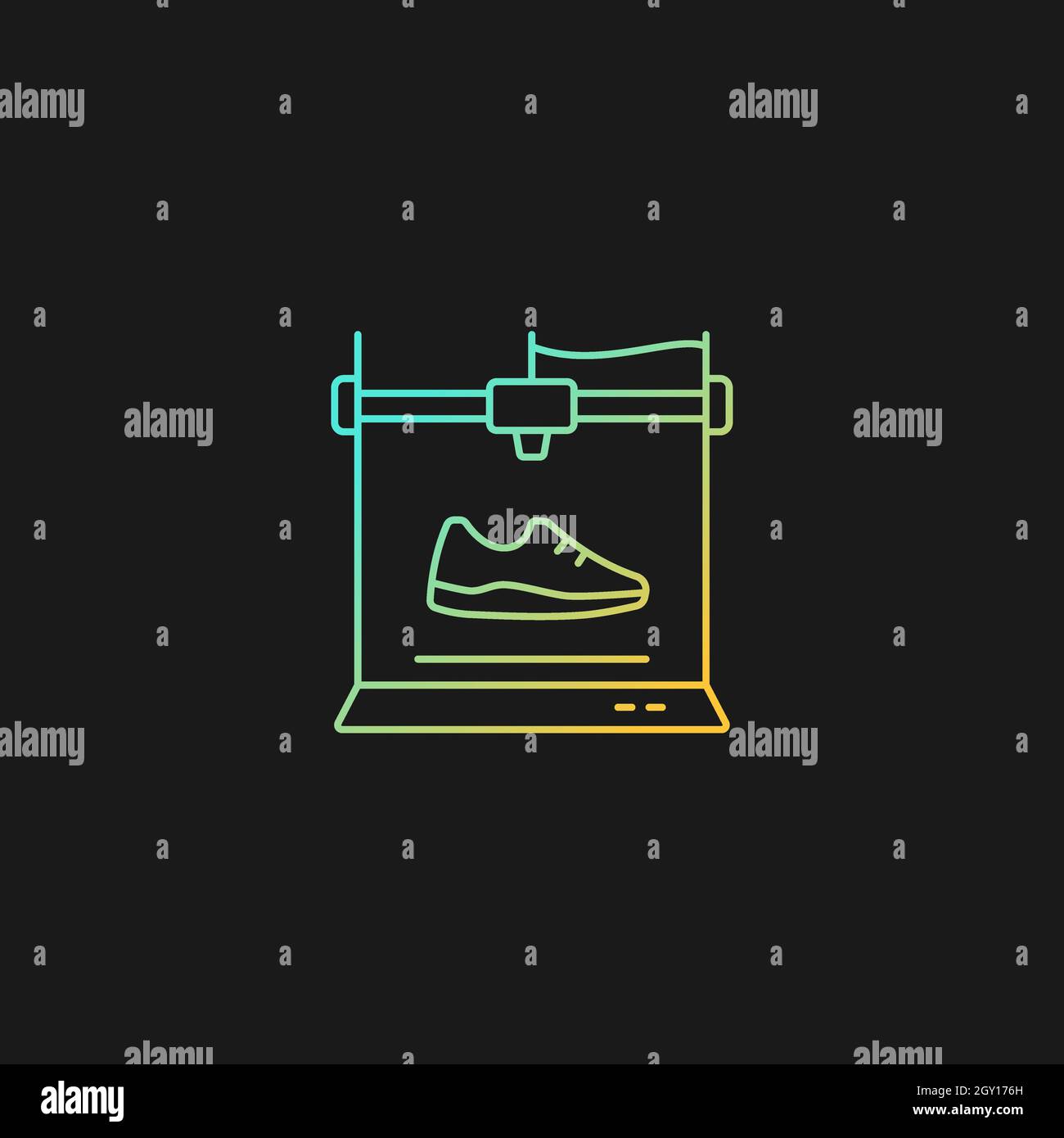 3d printed shoes gradient vector icon for dark theme Stock Vector Image ...