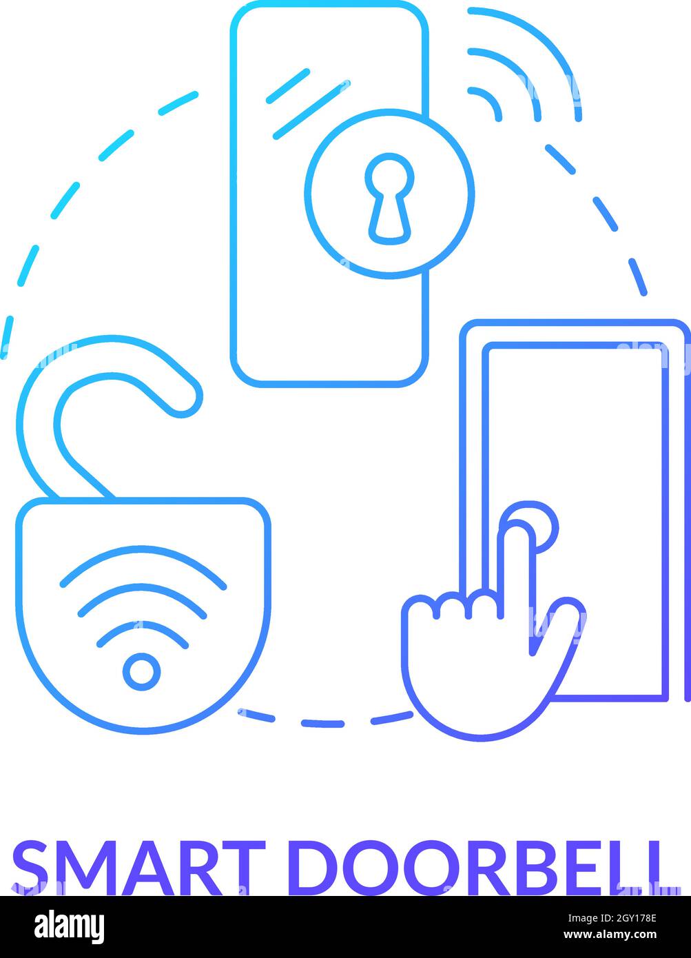 Smart doorbell blue gradient concept icon Stock Vector Image & Art - Alamy