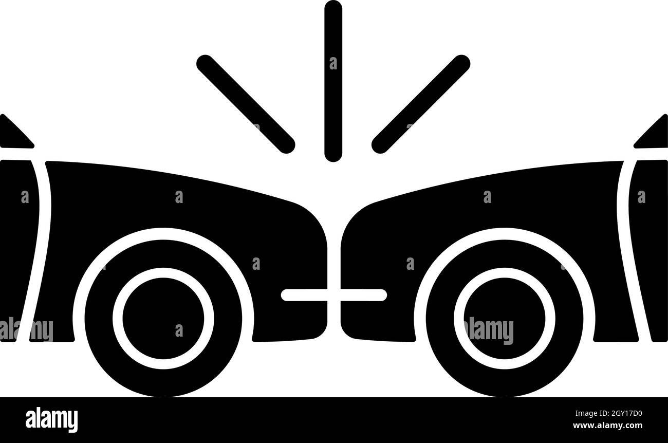 Head-on collision black glyph icon Stock Vector Image & Art - Alamy