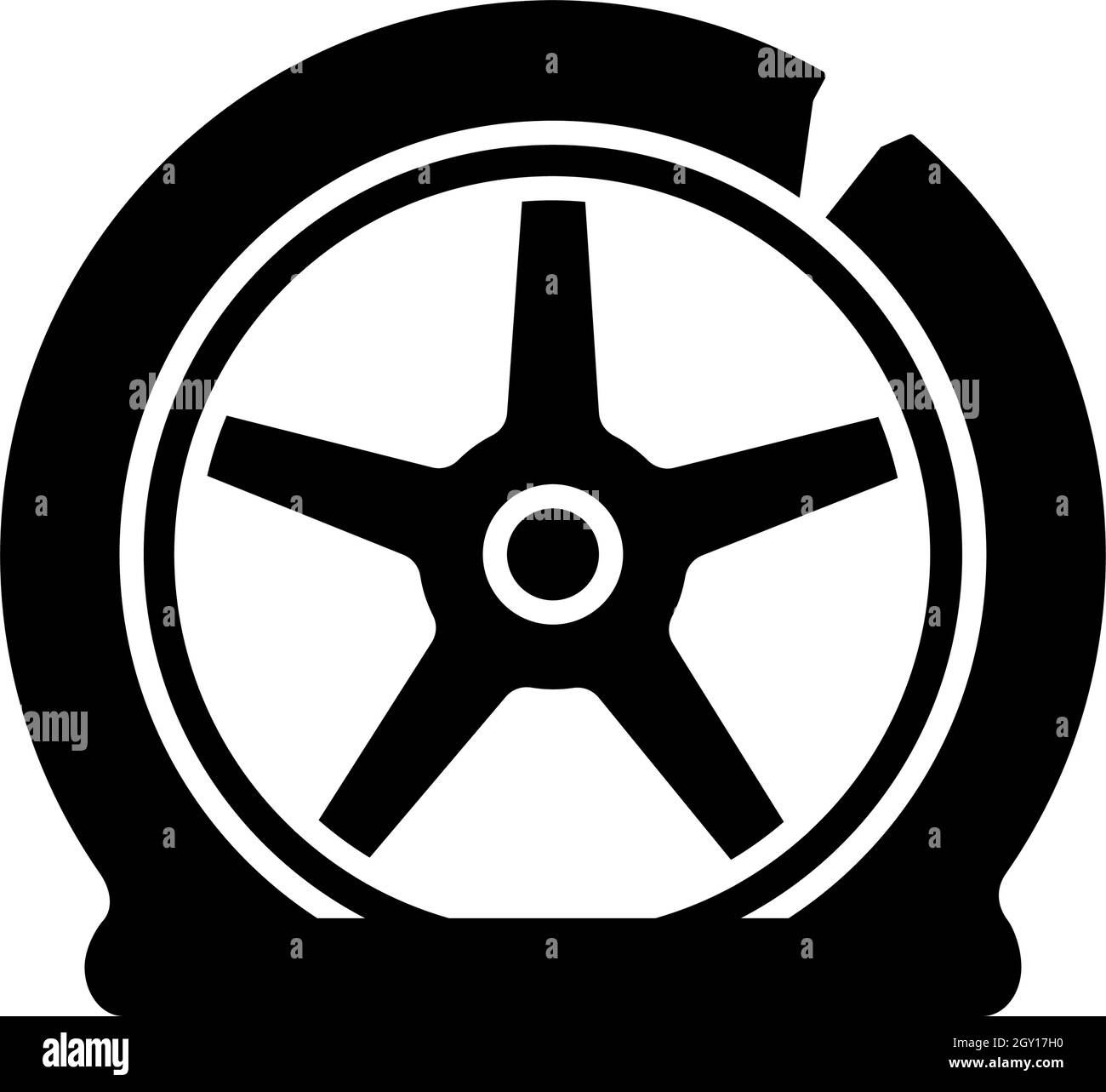 Broken tyre Stock Vector Images - Alamy