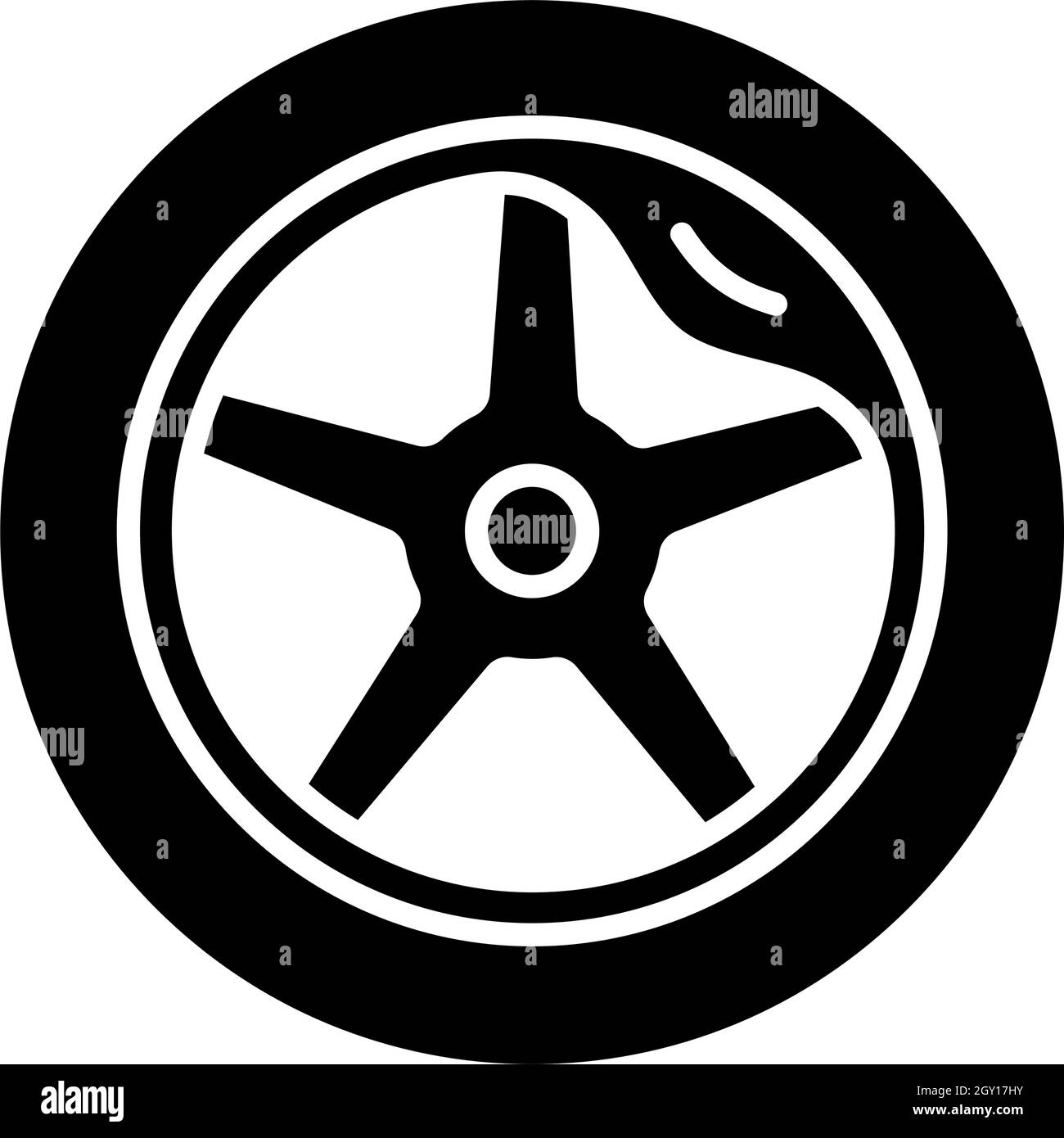 Wheel damage black glyph icon Stock Vector Image & Art - Alamy