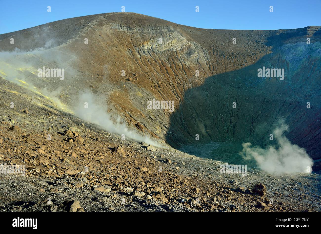 Aeolian Islands, Sicily, Italy. Island of Vulcano, it contains several ...
