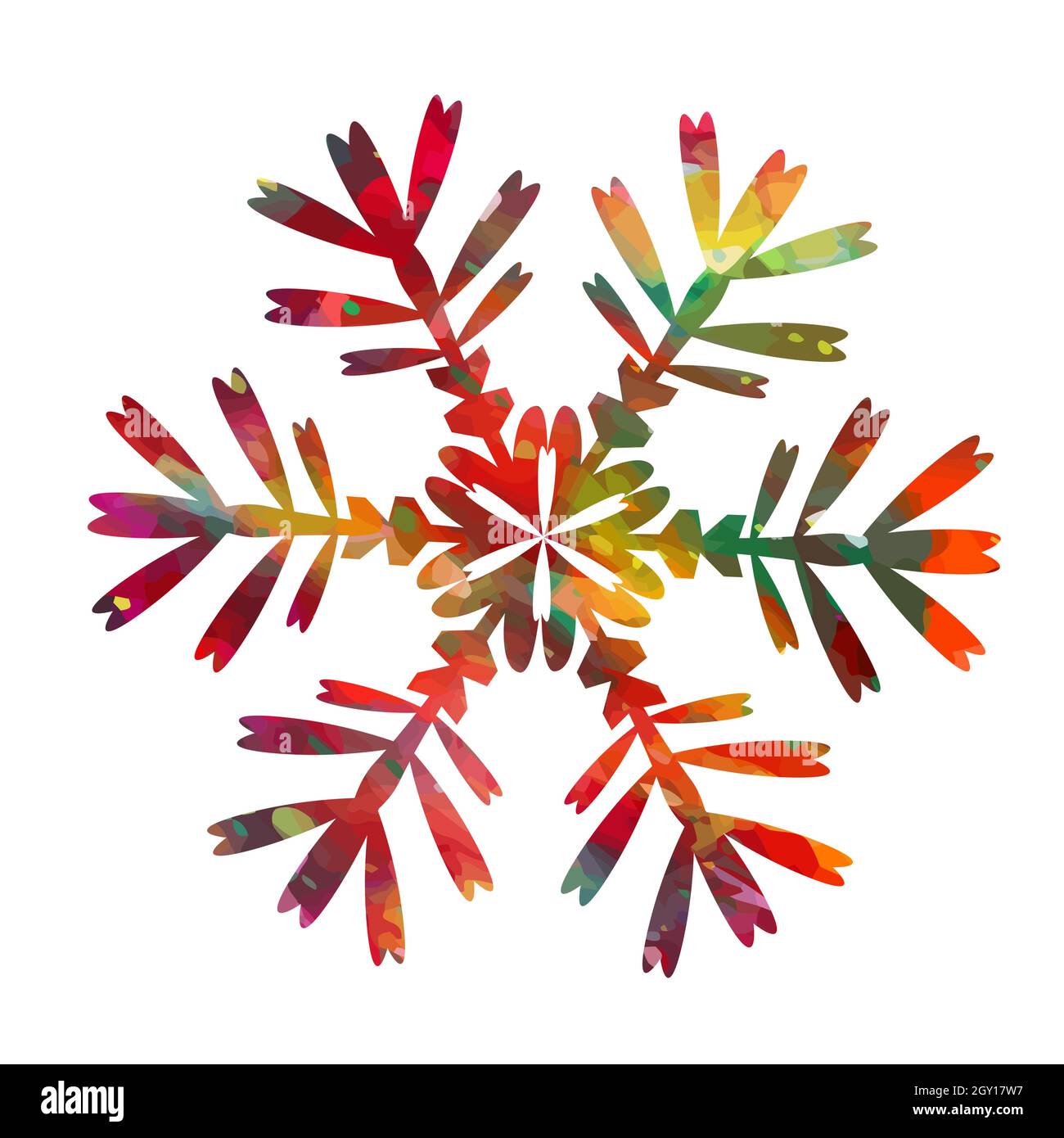 Multi-colored beautiful snowflake object. Vector illustration Stock ...
