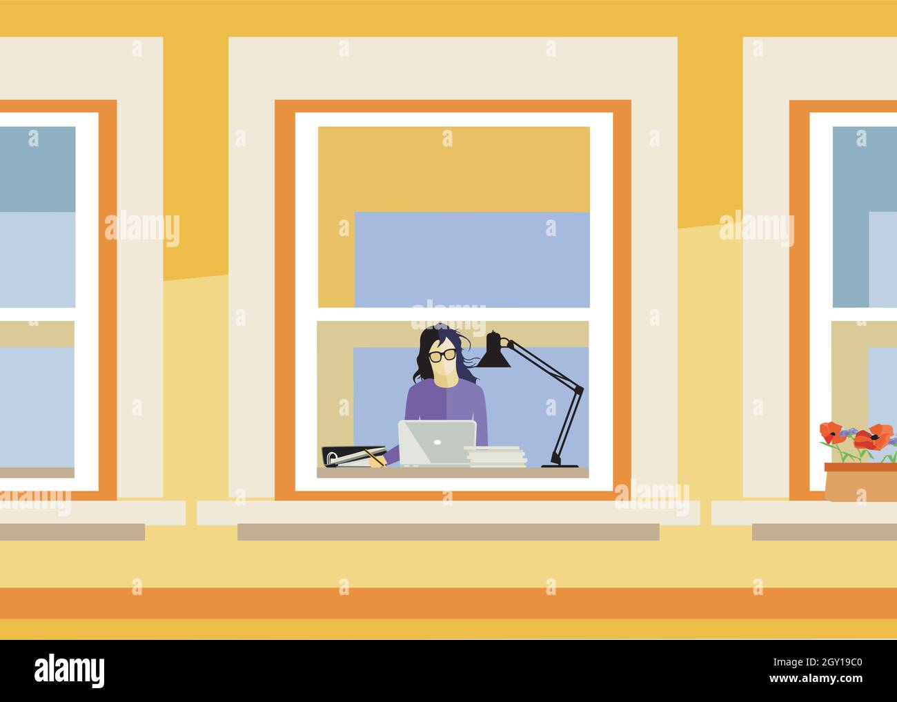 Working woman office Stock Vector Images - Alamy