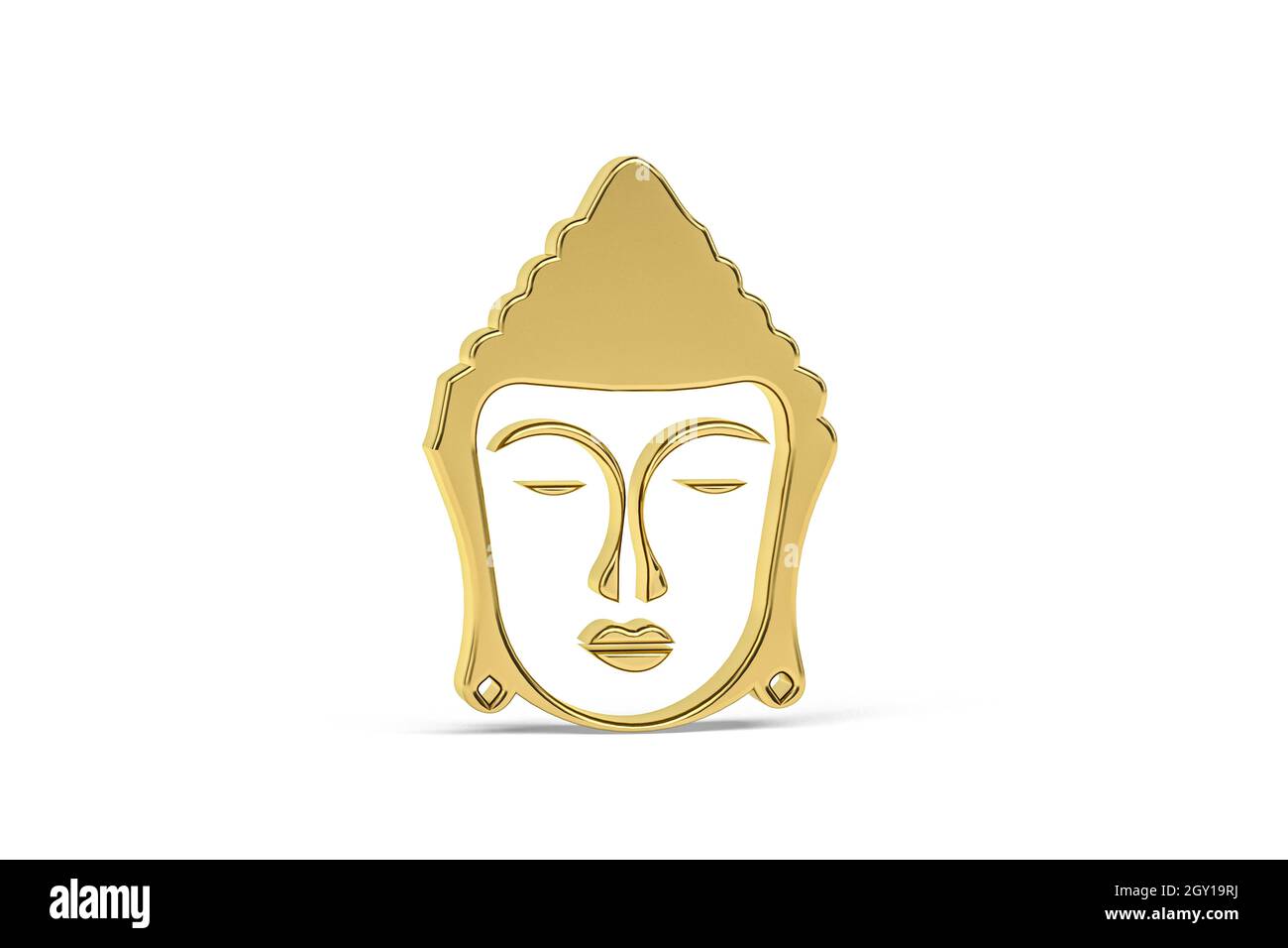 Golden 3d buddha icon isolated on white background - 3d render Stock ...