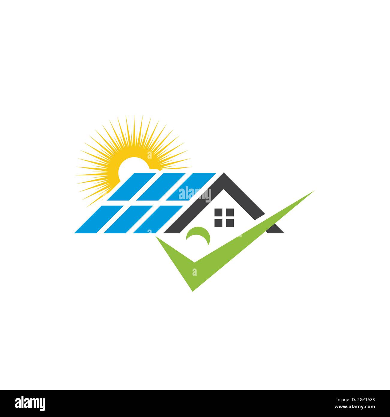 Solar Energy vector icon illustration template Stock Photo - Alamy