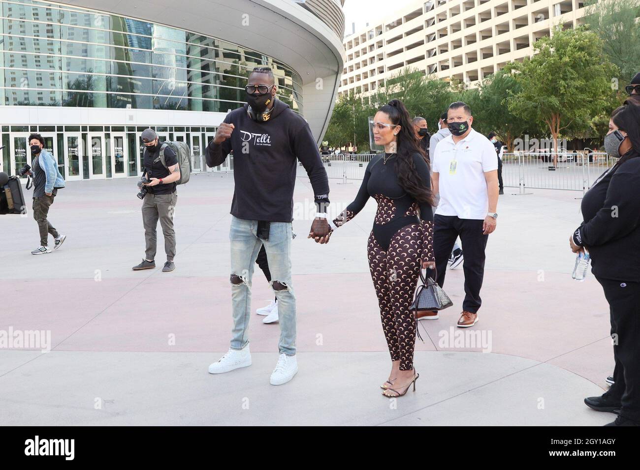 Las Vegas, NV, USA. 5th Oct, 2021. Deontay Wilder, Telli Swift at ...