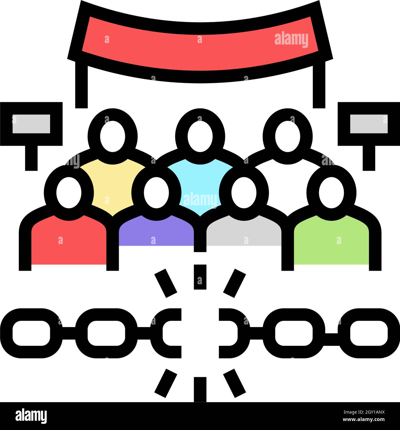 freedom of assembly color icon vector illustration Stock Vector Image ...