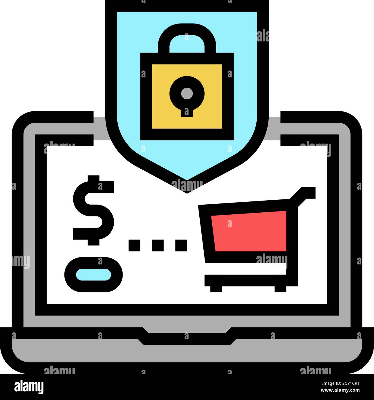 secure shopping color icon vector illustration Stock Vector Image & Art ...