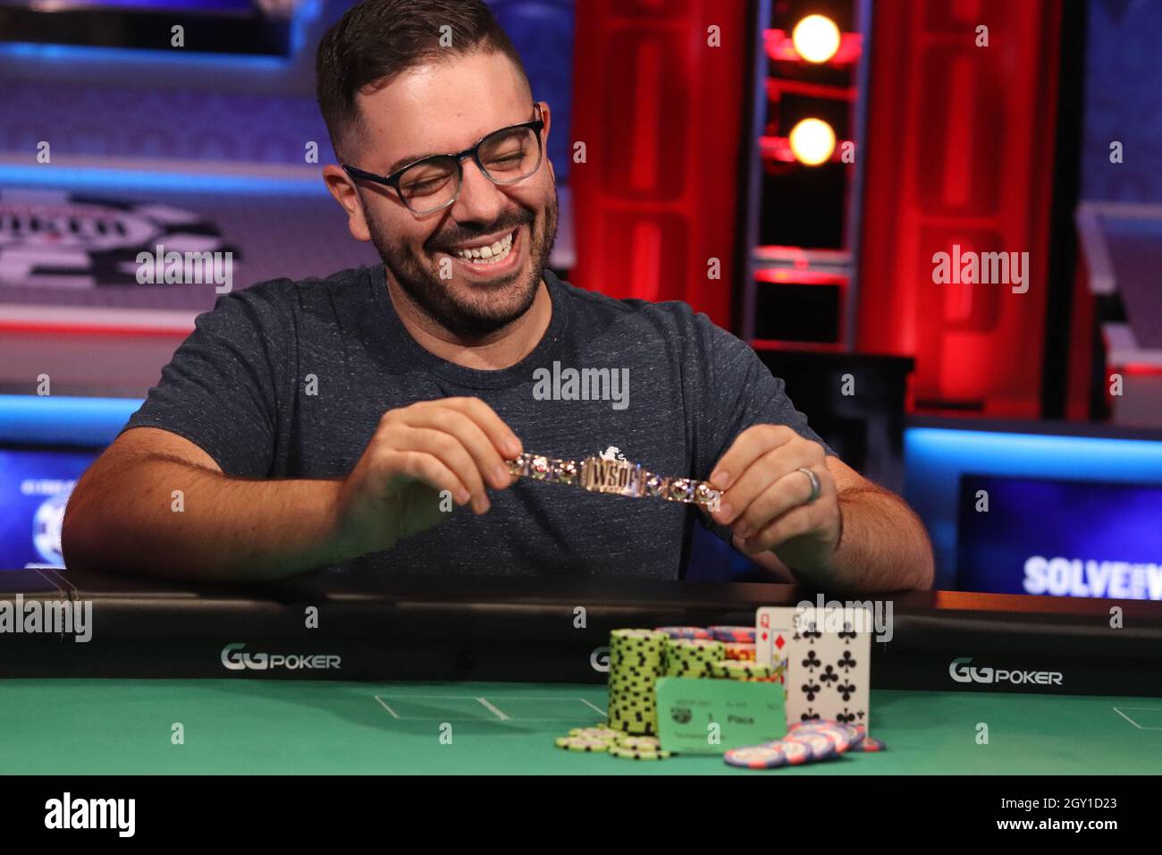 LAS VEGAS, NV - OCTOBER 6: Two-time gold ring winner Michael Perrone ...