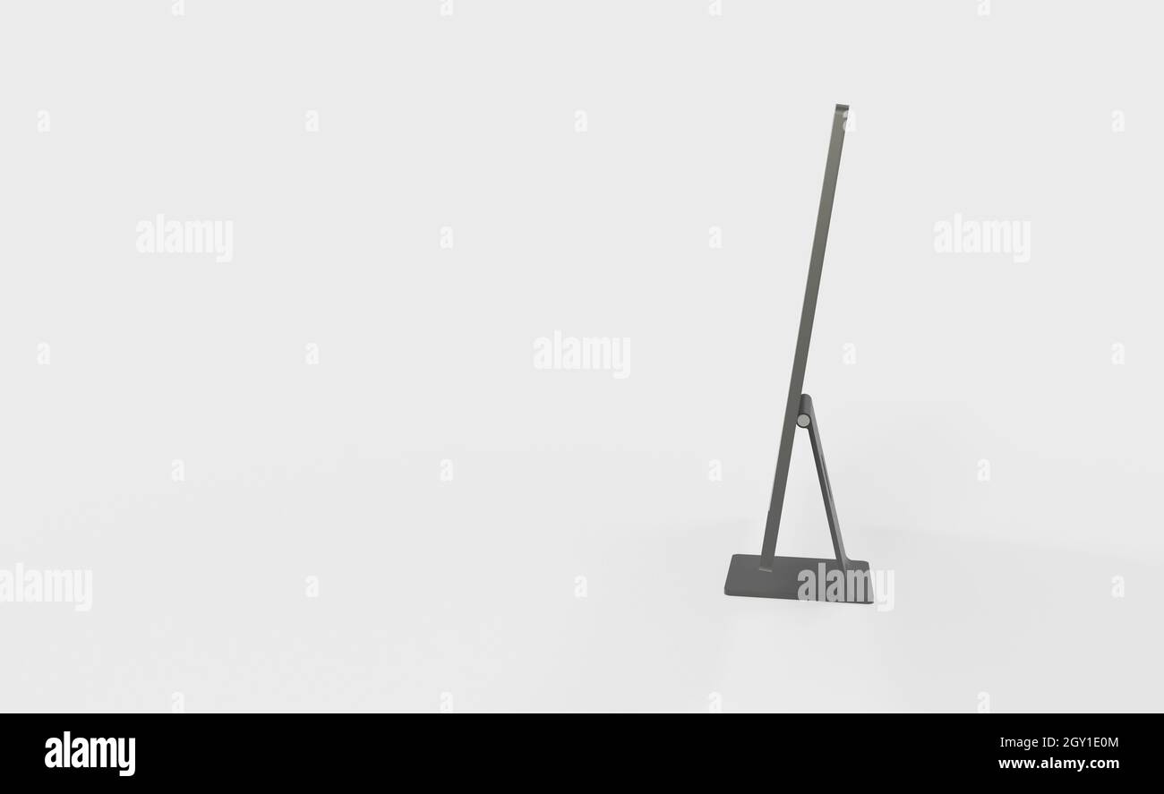 Side view of a high-end personal computer screen isolated on white ...