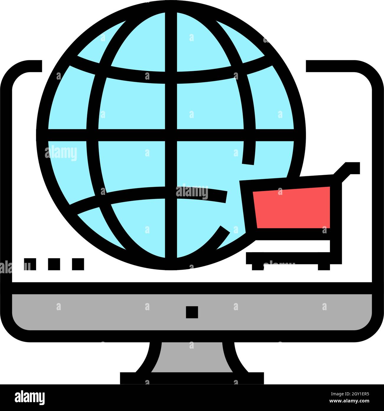 worldwide shopping color icon vector illustration Stock Vector Image ...