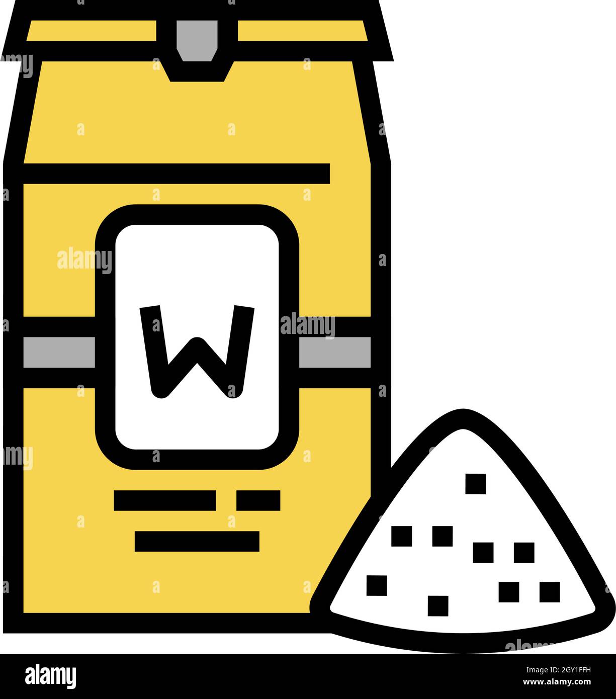 wheat flour package color icon vector illustration Stock Vector Image ...