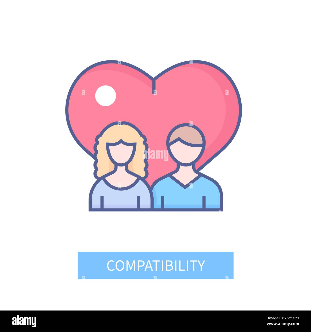 Compatibility - modern colorful line design style icon on white ...