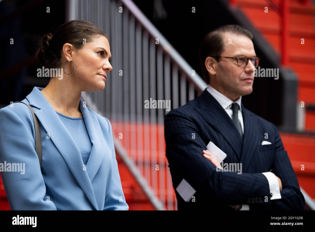 Crown princess victoria prince daniel during their visit behrn arena hi ...