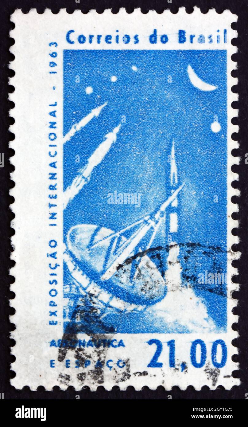 BRAZIL - CIRCA 1963: a stamp printed in the Brazil shows Radar Tracking ...